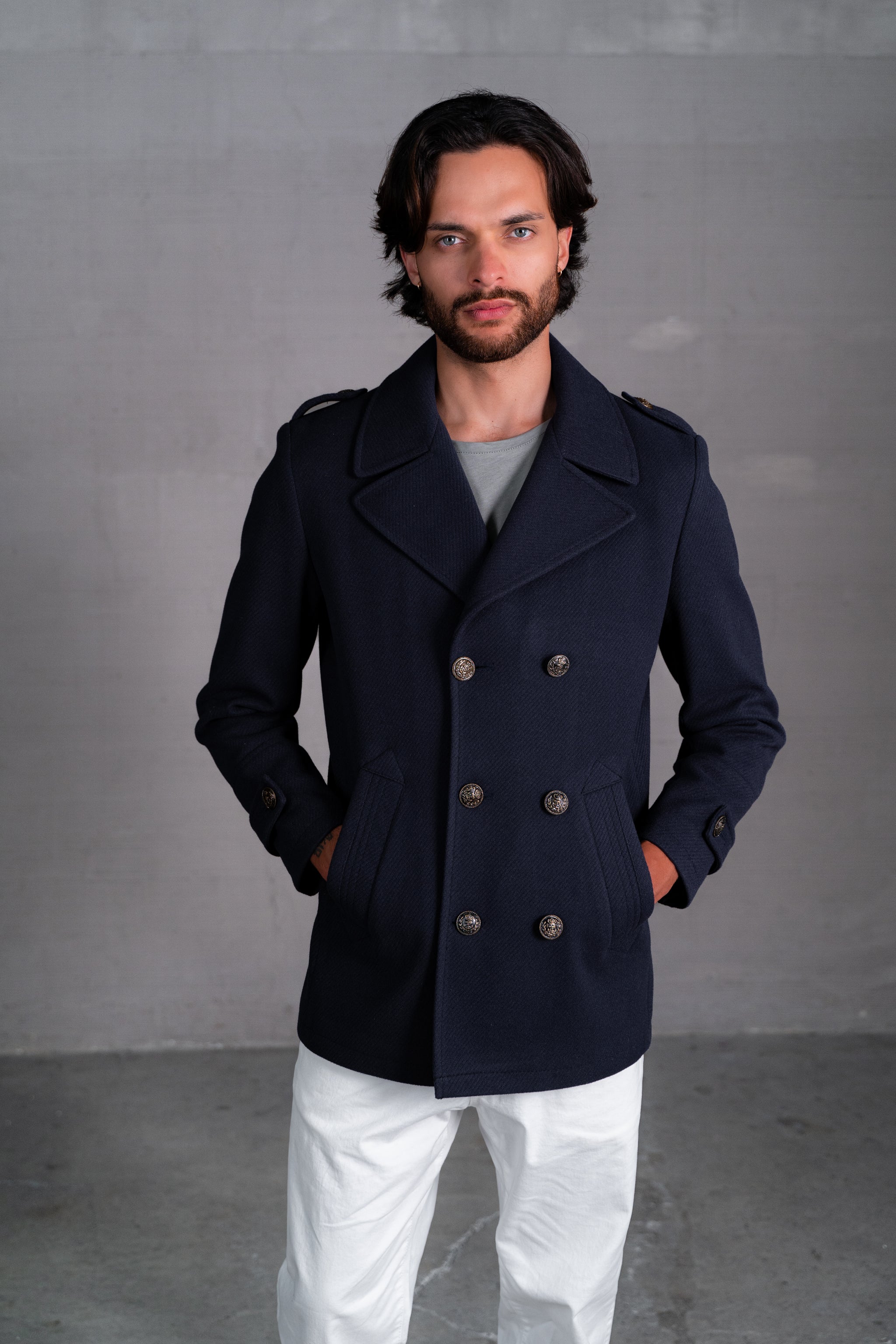 Gaban en paño Tennessy Azul botón marinero